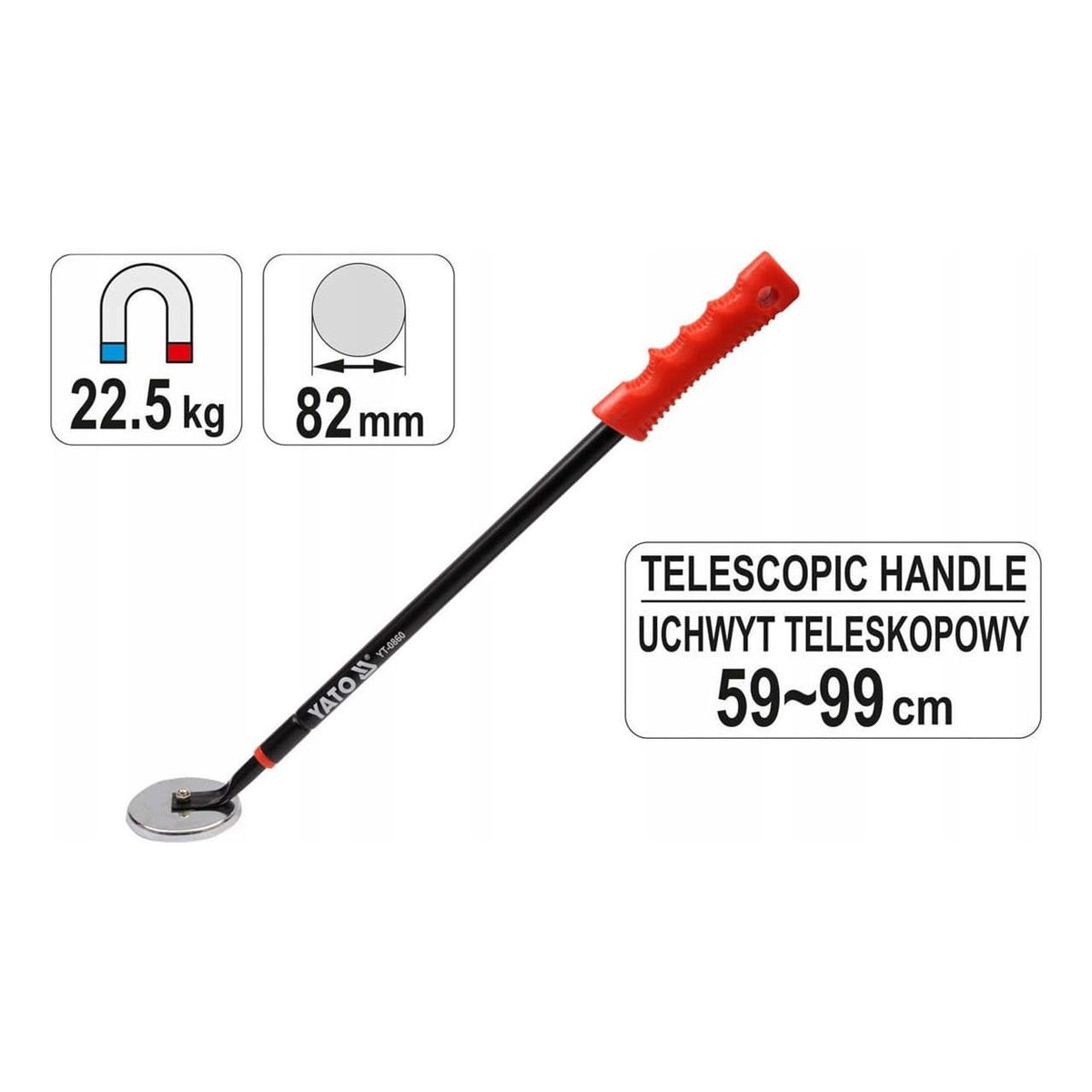 YATO Magnetic Telescopic Pick Up Tool YT-0860 Lift 22.5kg - Hose Factory