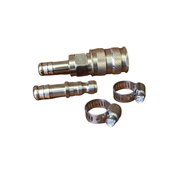 Ryco Style One Touch Coupler and Male Adaptor 10mm Barb with SS Clamps ...