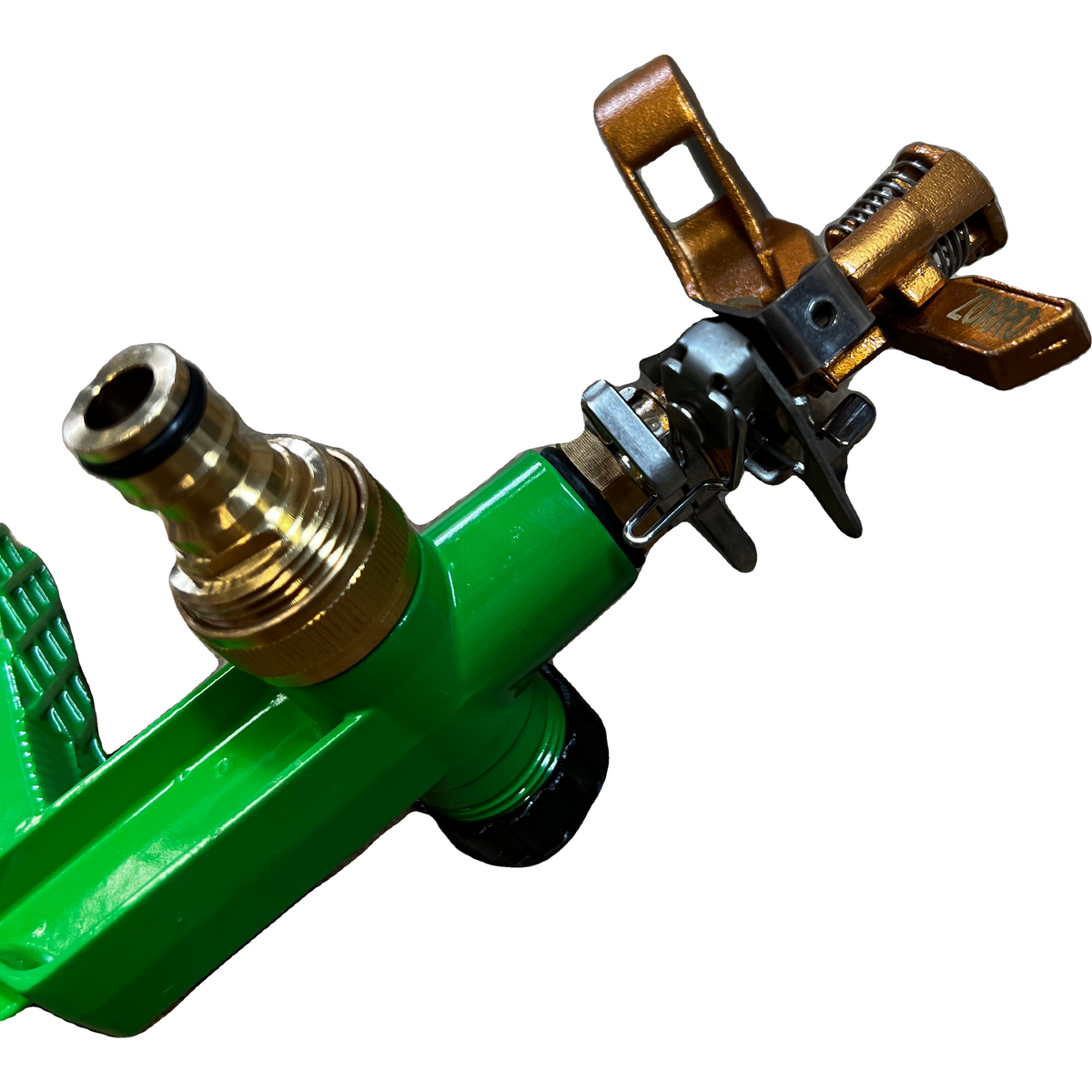 ZORRO Brass Impact Sprinkler with Heavy-Duty Step Spike - Hose Factory